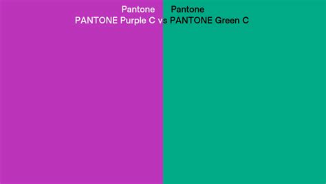 Pantone Purple C Vs PANTONE Green C Side By Side Comparison