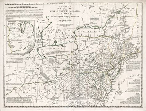 Bowles S New Pocket Map Of The Middle British Colonies In America Viz