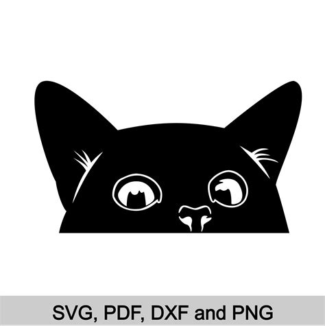 Peeking Cat Svg Cat Silhouette Svg Peeking Cat Clipart Files Etsy