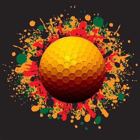Premium Vector Golf Ball And Background