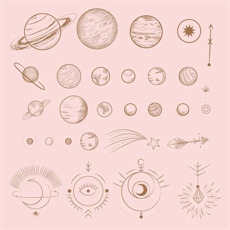Conjunto de ilustración vectorial de fases lunares diferentes etapas