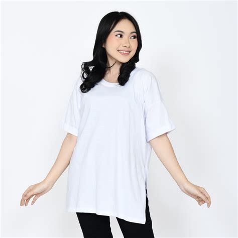 Jual Oversize T Shirt With Slit Premium Cotton Kaos Oversize Wanita