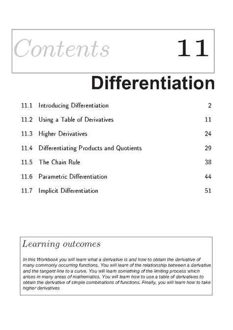Intro Diffrntiatn ContentsContents 1111 Differentiation 11