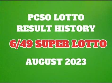 Pcso Super Lotto Result History August Lottoresulttoday