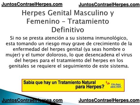 Ppt Herpes Genital Masculino Y Femenino Tratamiento Definitivo