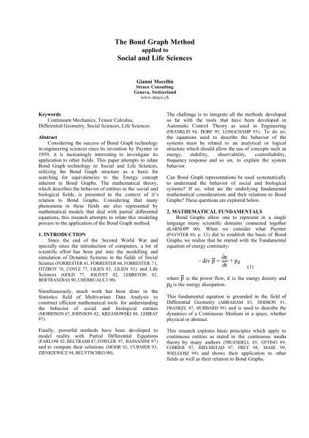 the bond graph method applied to social and straco