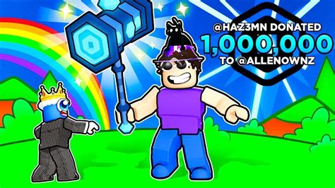 HAZEM DONATE 1 MILLION ROBUX TO A ROBLOX PLAYER YouTube
