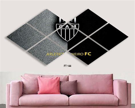 Quadro Decorativo Artesanal do Atlético Mineiro Painel 7 Pçs