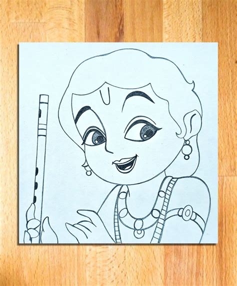 Cute Krishna Drawing Stes Easy Step By Step Krishna Drawing Tutorial