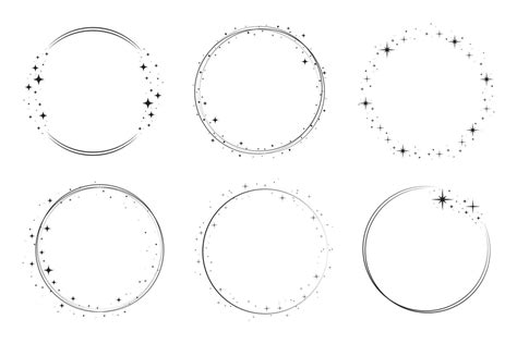 Star Circle Frame Set Wreath Round 12720047 Vector Art At Vecteezy