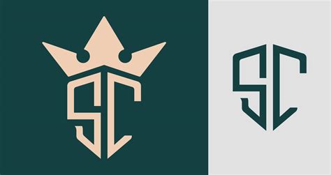 Creative Initial Letters Sc Logo Designs Vector Art At Vecteezy