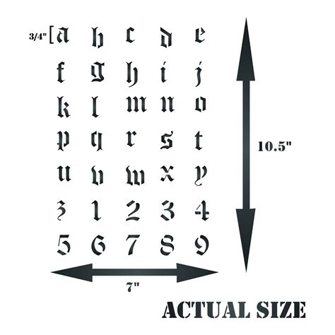 Buy 1 Old English Letter Stencil 6 5 X 12 Inch M Gothic Font ABC