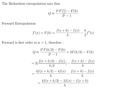 use richardson extrapolation on the forward