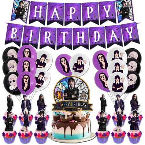 Buy Wednesday Addams Birthday Decorations Wednesday Addams Party