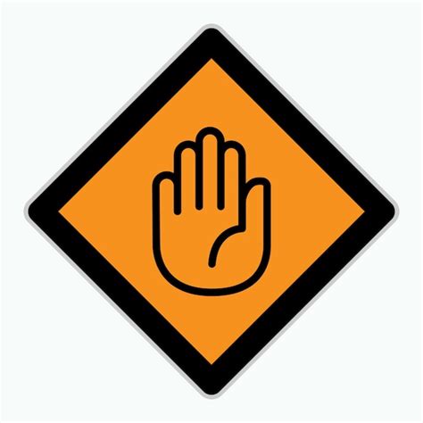 Icono de parada de mano prohibición símbolo prohibido Vector Premium