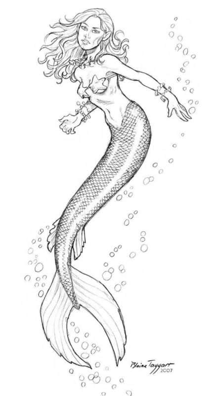 60 desenhos de SEREIA PARA COLORIR ᐅ 100 Grátis
