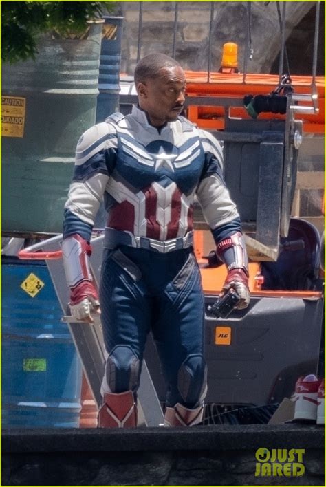 Anthony Mackie Suits Up On Set While Filming Captain America Brave