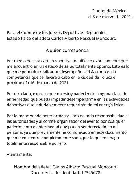Carta responsiva qué es para qué es cómo hacerla ejemplo formatos
