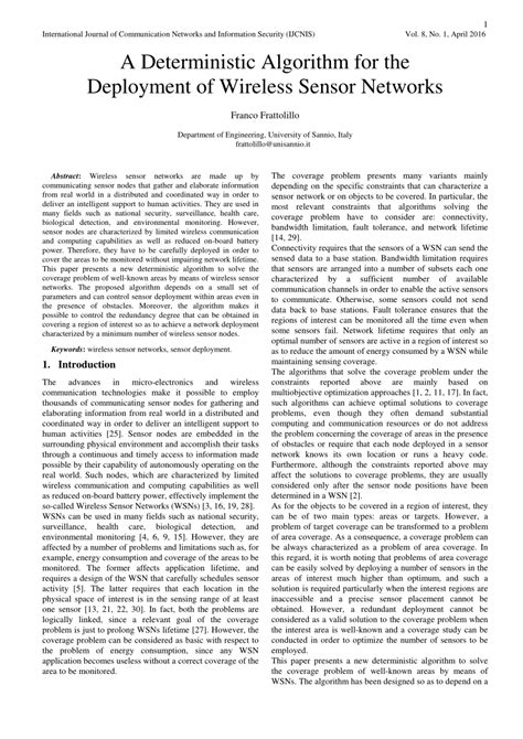 pdf a deterministic algorithm for the deployment of wireless sensor networks