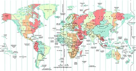 World Time Zone Map Printable In High Resolution With Names