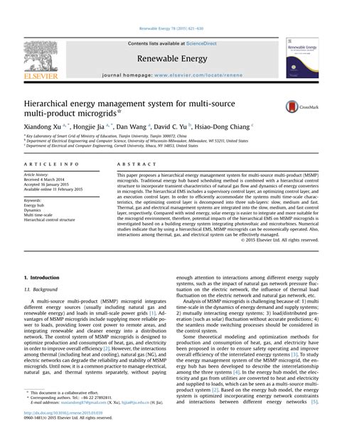 pdf hierarchical energy management system for multi source multi product microgrids