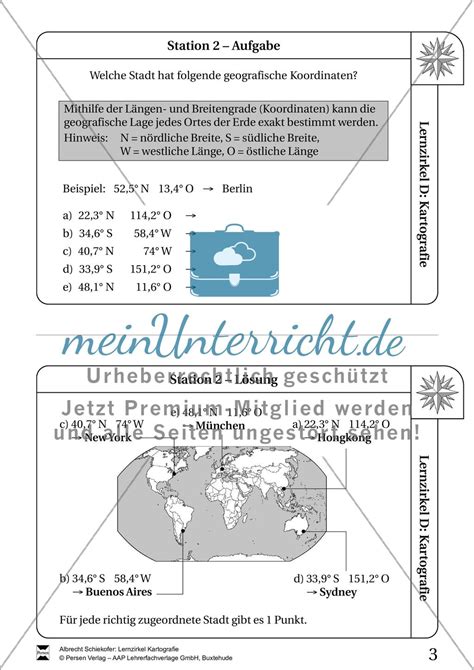 Lernzirkel Kartographie MeinUnterricht