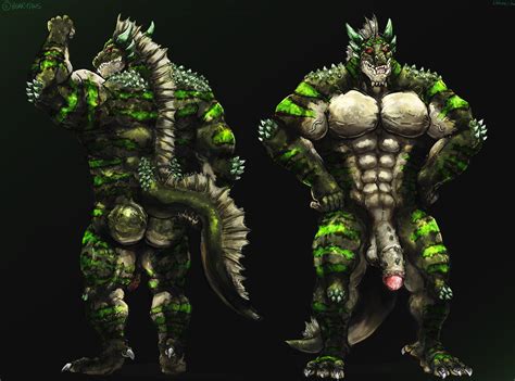 Rule 34 Aokmaidu Back View Barbed Penis Barbs Demon Flaccid Front View Full Length Portrait
