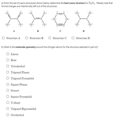 Solved A From The Set Of Lewis Structures Shown Below Chegg