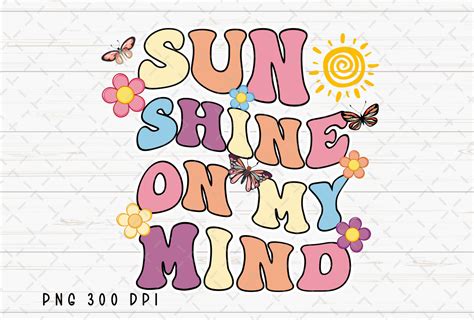 Sunshine On My Mind Groovy Summer PNG Graphic By Flora Co Studio