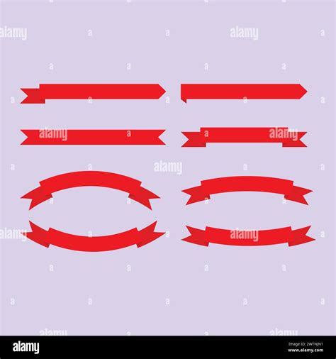 Ribbon Set Icon Vector Red Ribbons Collections Illustration Sets Of