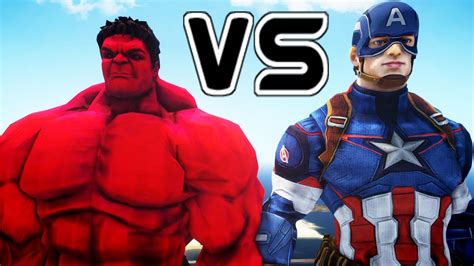 RED HULK VS CAPTAIN AMERICA EPIC BATTLE YouTube