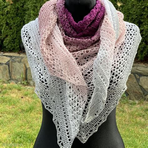 R Cznie Wykonana Chusta W Odcieniach R U I Szaro Ci Handmade Art