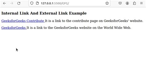 HTML Links GeeksforGeeks