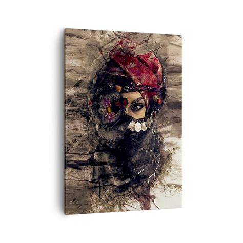 Obraz na płótnie Co najmniej niepokojąca 50x70cm Abstrakcja Twarz