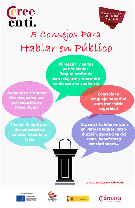 5 consejos para hablar en público infografía Consejos para hablar