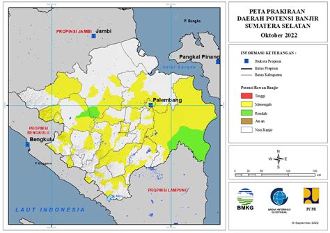 Prakiraan Daerah Potensi Banjir Provinsi Sumatera Selatan Periode