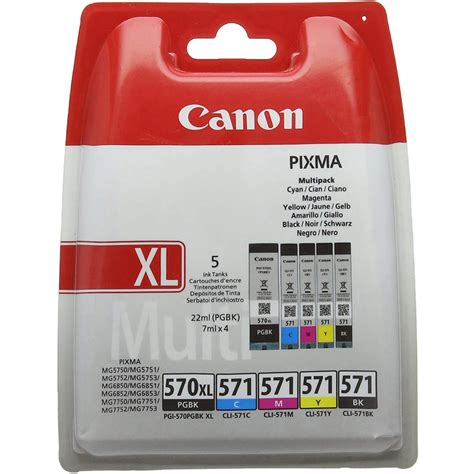 Original Canon PGI 570PGBK CLI 571 C M Y K Multipack Ink