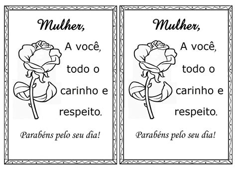 Lembrancinhas cartão para colori dia da mulher Cantinho do EVA