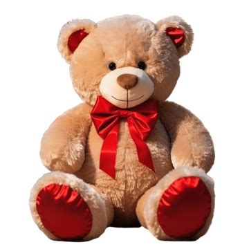 Teddy Bear Wearing Red Bow Teddy Bear Cute PNG Transparent Image And
