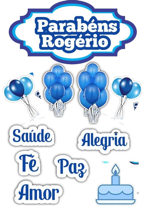 Homem Topo De Bolo Masculino Azul Para Imprimir