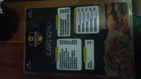 Menu Em Boteco Saber Pub Bar Recife