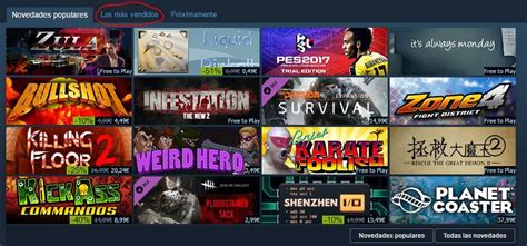 Lista de los 10 juegos más vendidos en Steam durante la semana pasada