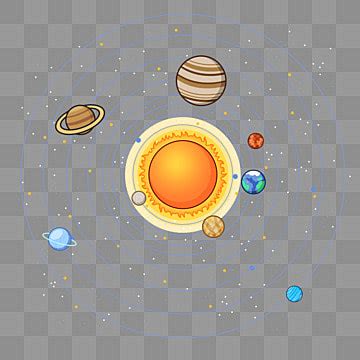 Sistema Solar De Desenho Amarelo PNG Sistema Solar Desenho Animado