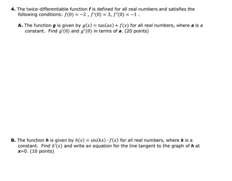 [solved] 4 the twice differentiable function f is defined for all real course hero
