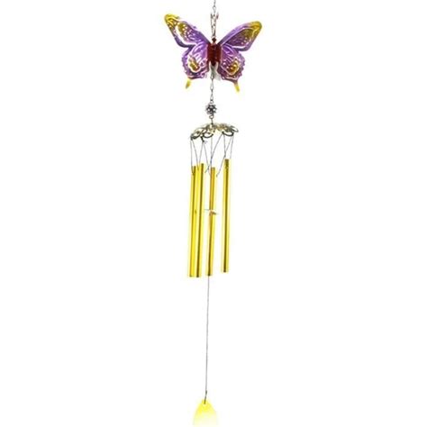 Tube En Métal Créatif Papillon Suspendu Carillon À Vent Pour Jardin