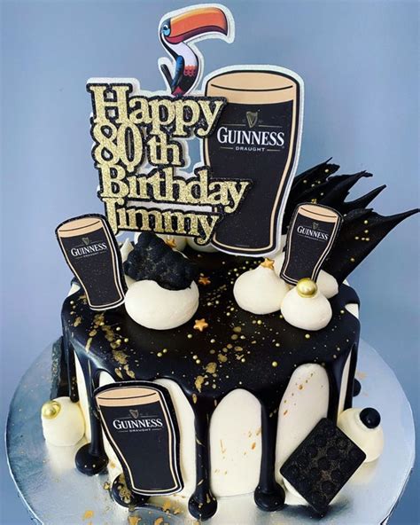 Guinness Themed Personalised Cake Topper Birthday Beer Etsy