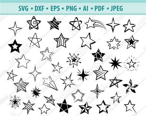 Stars Svg Bundle Shooting Stars Svg Falling Stars Svg Stars Silhouette
