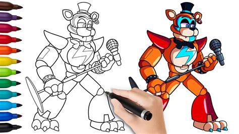 HOW TO DRAW GLAMROCK FREDDY FAZBEAR Five Nights At Freddy S Security