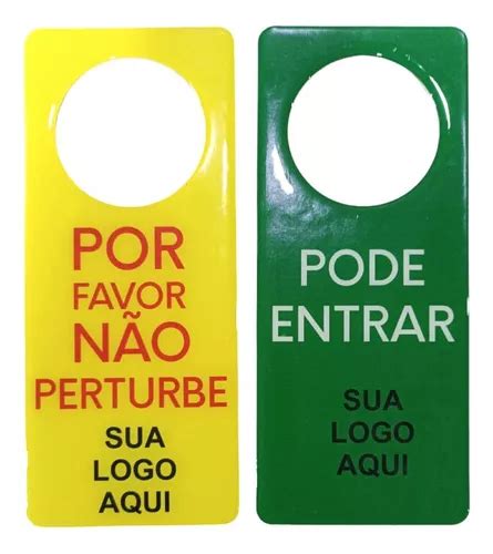 Placa Personalizada Aviso Maçaneta Não Perturbe Dupla Face MercadoLivre