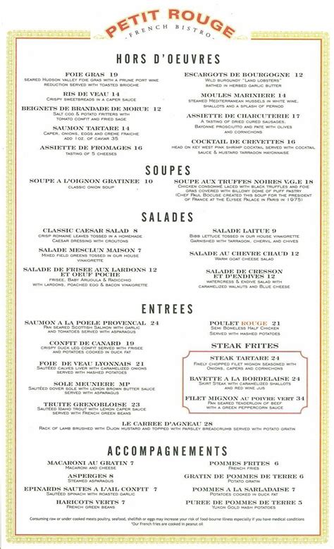 French Bistro Menu Template 10 Examples Of Professional Templates Ideas